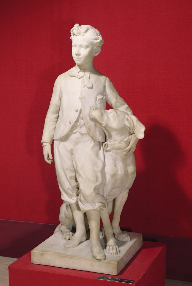 Louis-Eugene-Napoleon Bonaparte with his dog, Nero